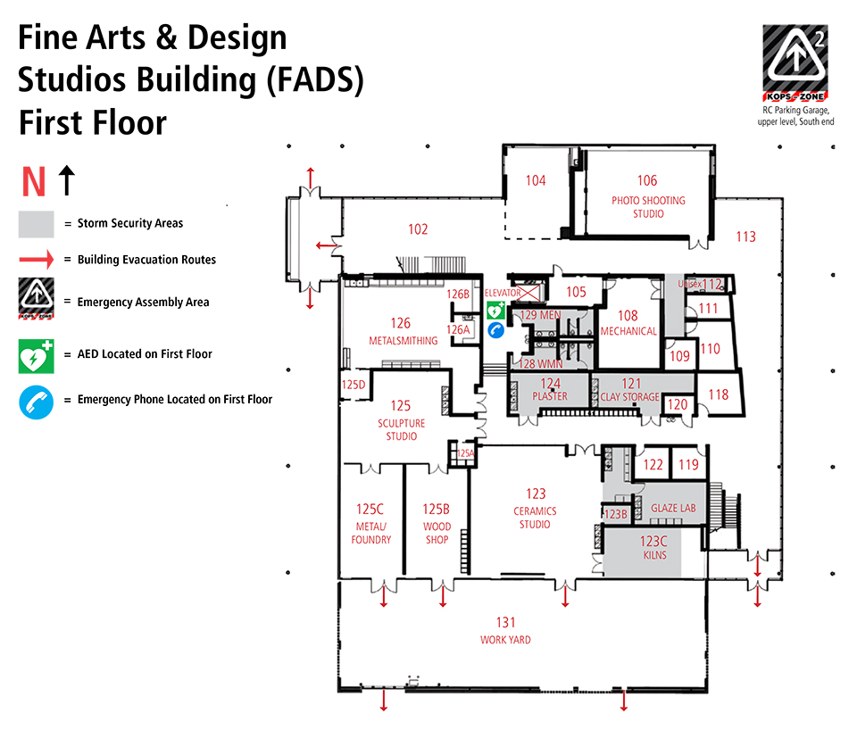 Fine Arts & Design Studios Building Map (FADS) | Johnson County ...